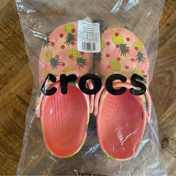 CROCS | Shoes | Crocs Classic Retro Resort Clog Pineapple Papaya Pink ...
